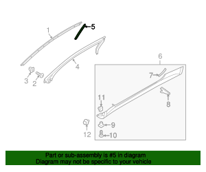 2010-2016 Hyundai Genesis Coupe Upper Weather-Strip Retainer Strip ...