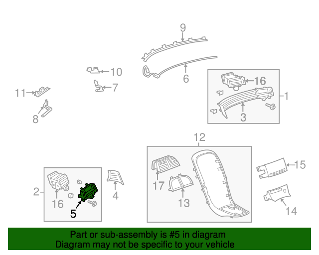 2013-2016 Chevrolet Trim Molding 22837448 | GMPartsDirect.com