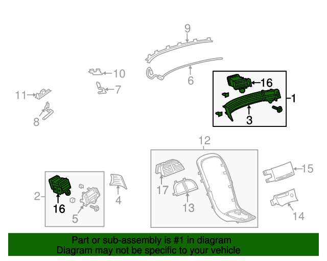 2013-2016 Chevrolet Molding Assembly 22837555 | GMPartsDirect.com