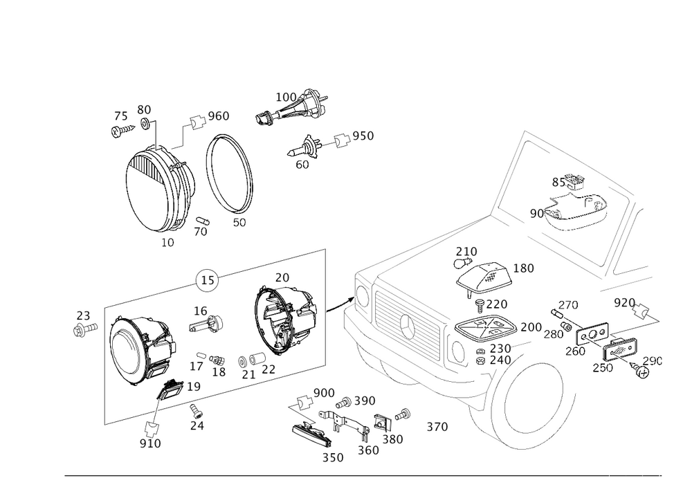 463-820-00-59 - Composite Assembly - Left, Right 2003-2011 Mercedes ...