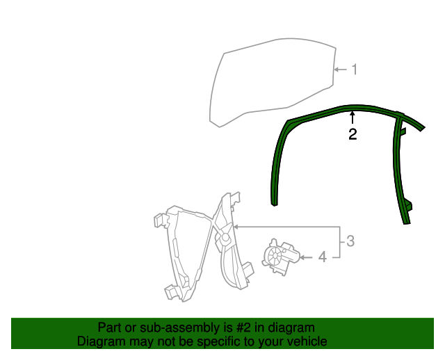 2011-2012 Chevrolet Cruze Run Weather-Strip 95390023 | GMPartsDirect.com