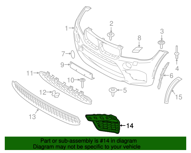 51-11-8-056-262 - Outer Grille - 2015-2019 BMW | BMWPartsHub