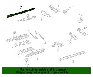 204-610-06-23 - Floor Side Rail 2009-2017 Mercedes-Benz | Mercedes-Benz ...