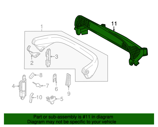 2003-2012 Mercedes-Benz Draft Stop 230-860-02-74 | Mercedes-Benz Parts