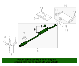 28650-D3050 - Exhaust Muffler 2016-2018 Hyundai Tucson | AutoNation Parts
