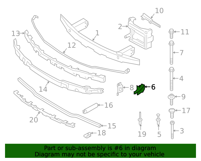 51117422233 - 2019-2024 BMW Bumper Impact Absorber Bracket (51-11-7-422 ...
