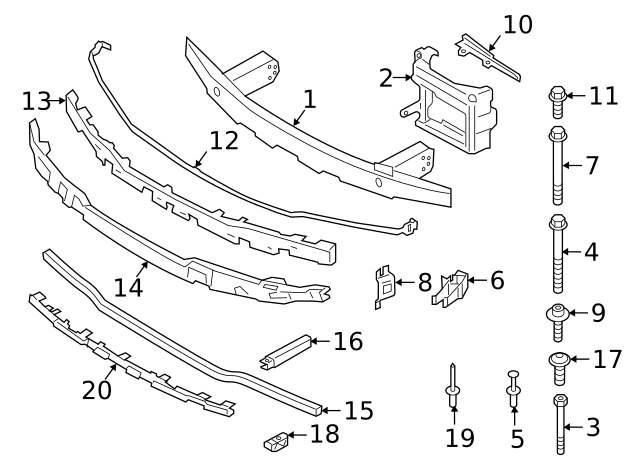51-11-7-422-225 - Bumper Cover Reinforcement 2019-2023 BMW ...