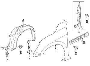 60212-T2A-A00ZZ - Fender Bracket 2013-2017 Honda Accord | Honda Parts ...