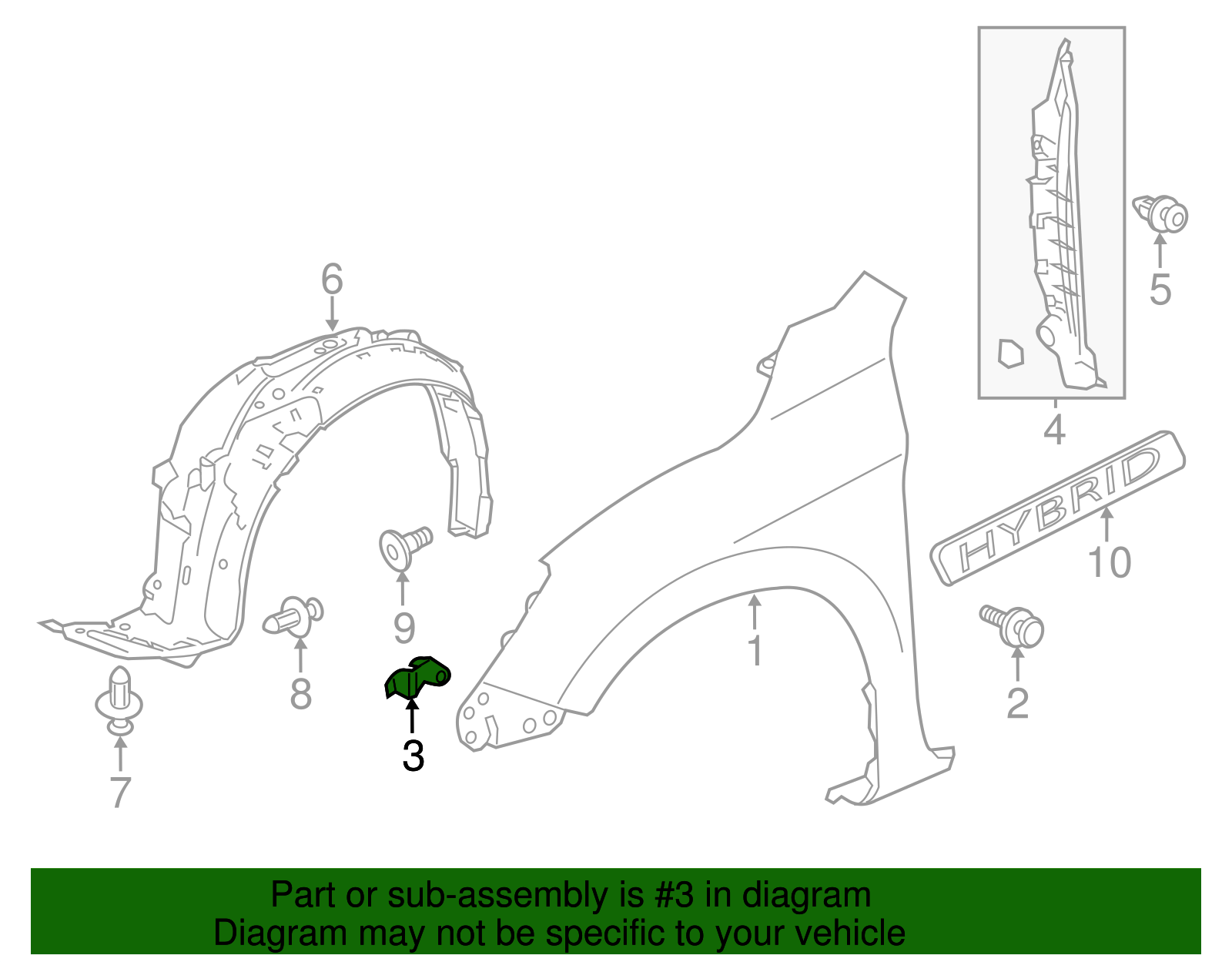 60212-T2A-A00ZZ - Fender Bracket 2013-2017 Honda Accord | Honda Parts Online