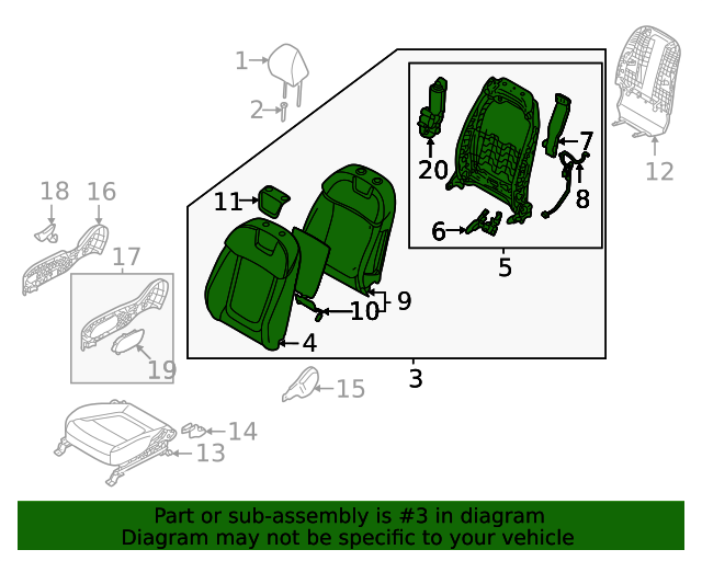88400-CW030-PUA - Seat Back Assembly 2022-2024 Hyundai | AutoNation Parts