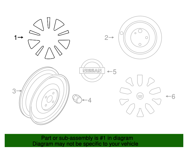 2014-2016 Nissan Rogue Wheel, Alloy 40300-4BA1A | Nissan Parts Store