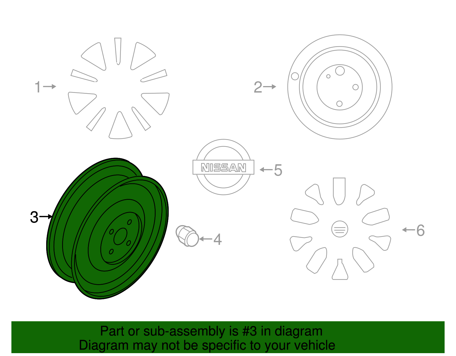 2004-2023 Nissan Wheel, Spare 40300-ZA001 | Sullivan Brothers Nissan