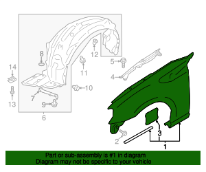 2013-2020 Toyota Fender (Right, Front) SU003-01390 | Toyota Parts Center