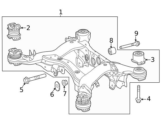 0009901819 - Suspension Cross-Member Mount Bolt 2020-2021 Mercedes-Benz ...