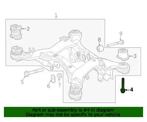 0009901819 - Suspension Cross-Member Mount Bolt 2020-2021 Mercedes-Benz ...