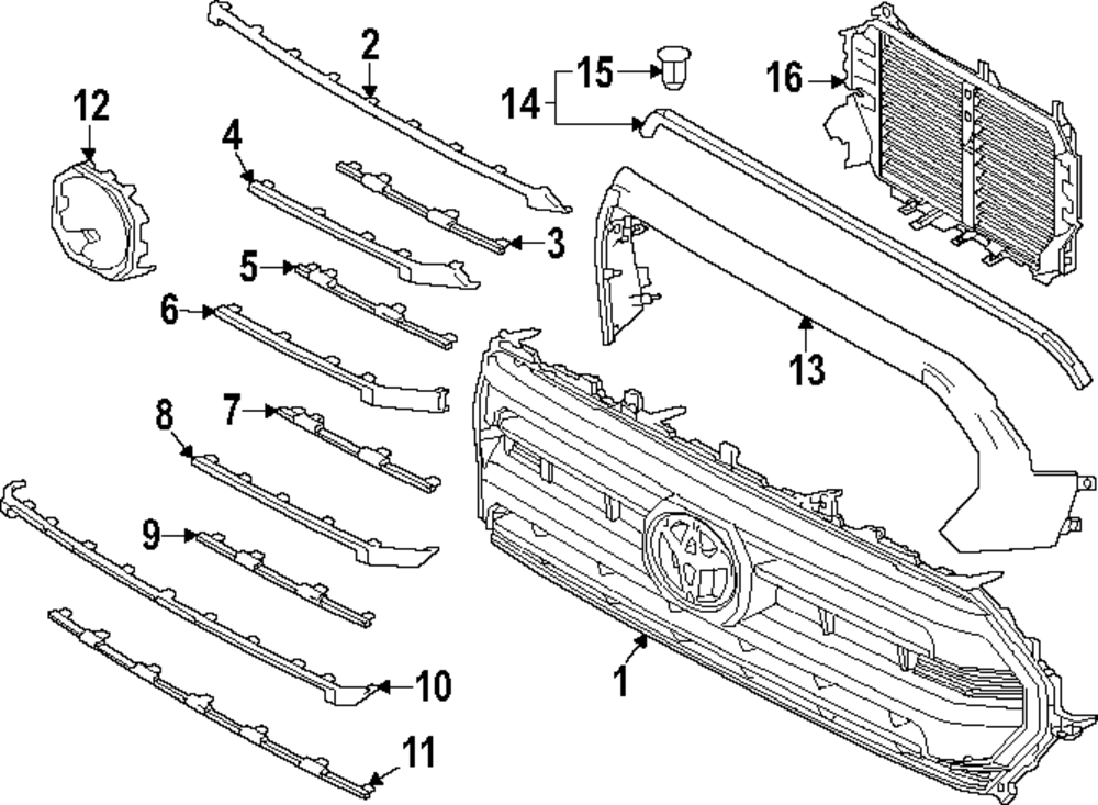 53123-AK010 - 2024 Toyota Tacoma - Grille Molding | Sparks Parts