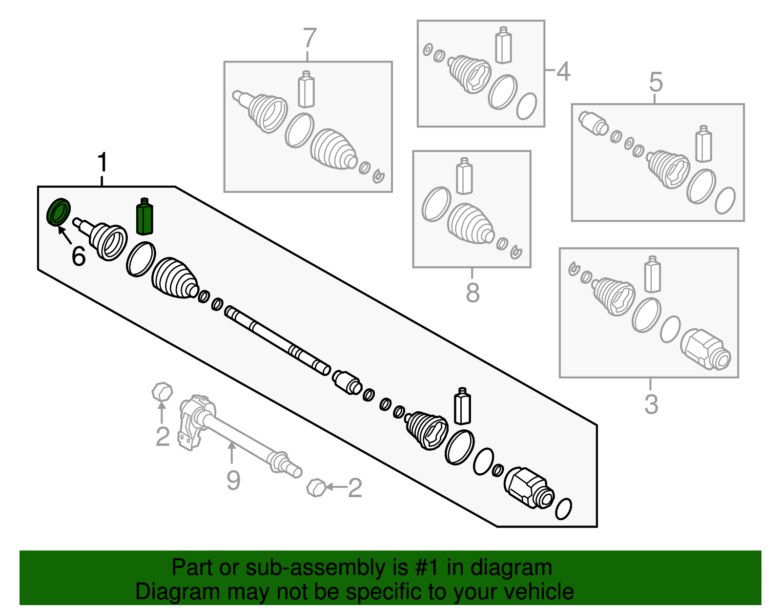 49501-D4350SJ - Axle Assembly 2016-2020 Kia Optima | Kia.Parts Store