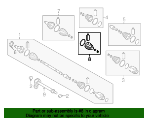 49581-3V500SJ - Boot Kit Front Axle Whe - Kia Auto Parts