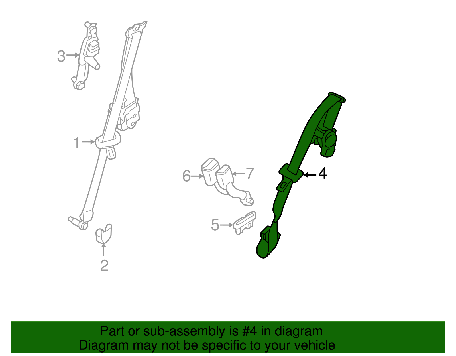 2017-2020 Nissan Armada Center Belt Assembly 88843-5ZW1C | Burien ...