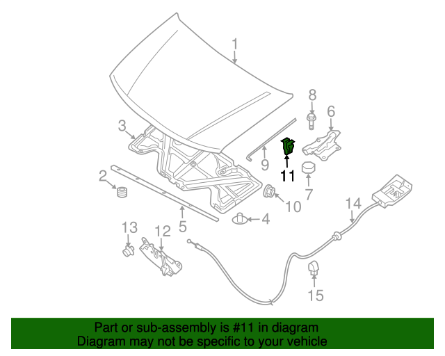 2005-2021 Nissan Hood Prop Rod Clip (d40 R51 N50) 65722-EA000 | Nissan ...