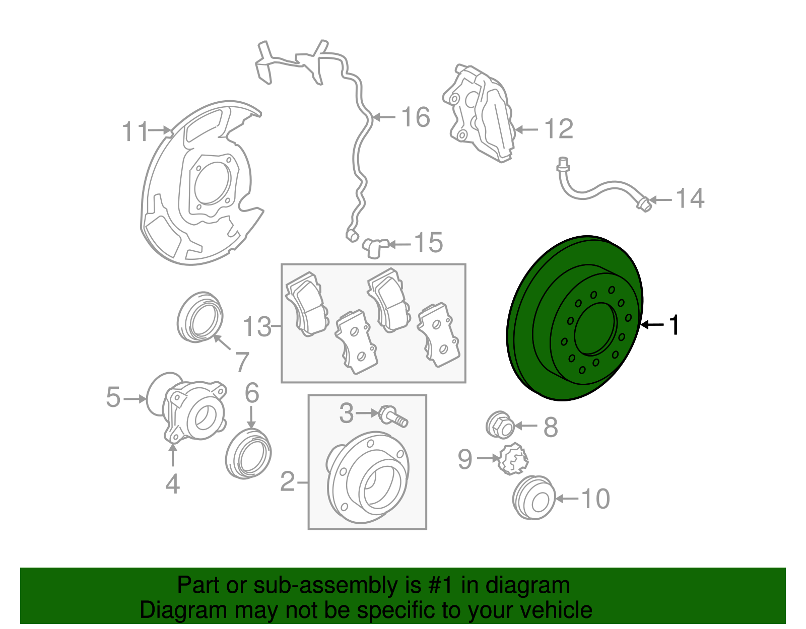 Genuine Toyota Disc Brake Rotor (Front) part# 43512-60180 for 2008-2015 ...