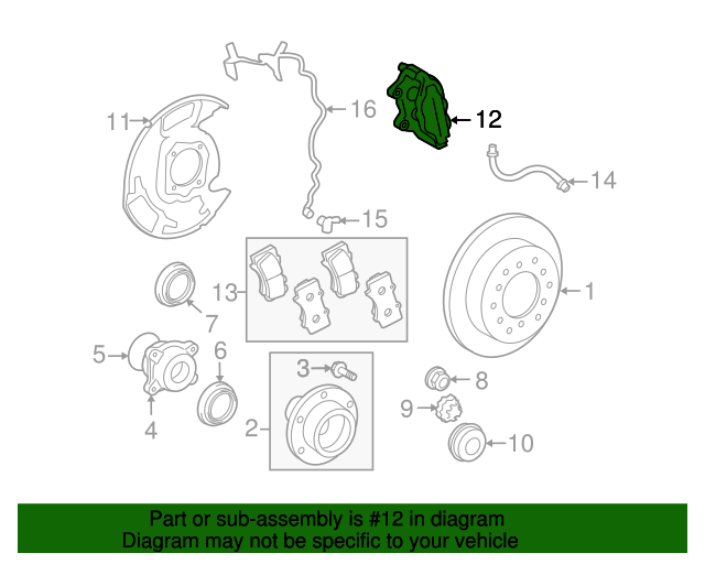2008-2015 Toyota Land Cruiser Disc Brake Caliper (Left) 47750-60280 ...