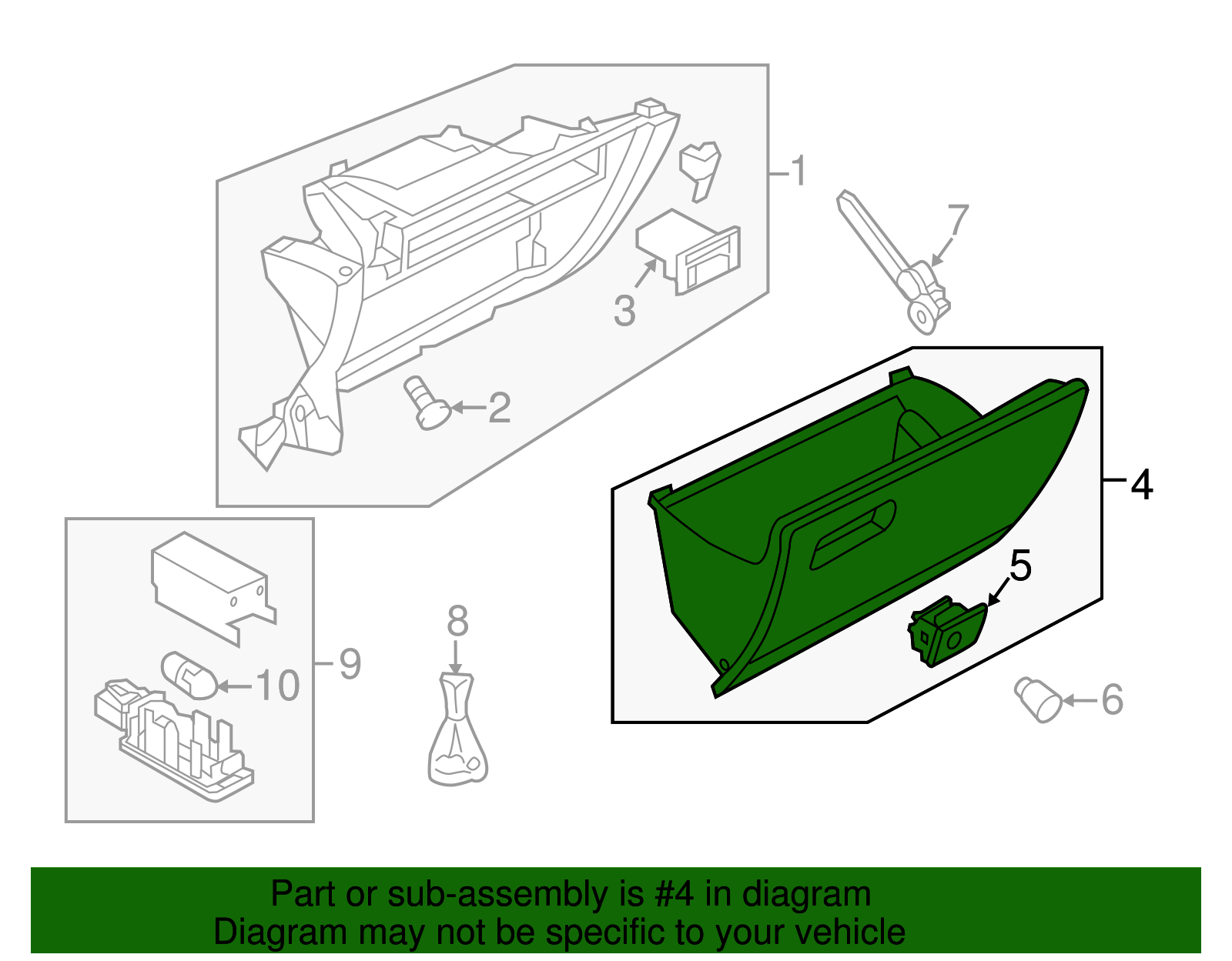 2015-2019 Volkswagen Glove Box Door 5G1-857-114-H-82V | Volkswagen OEM ...