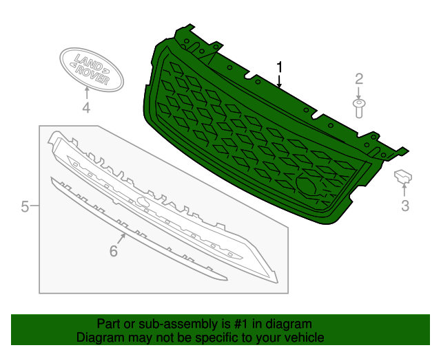 Genuine OEM Grille Part# LR092629 Fits 2018-2020 Land Rover Range Rover ...