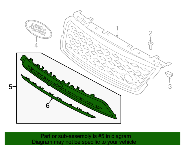 2018-2023 Land Rover Range Rover Velar Lower Grille LR138287 | OEM ...