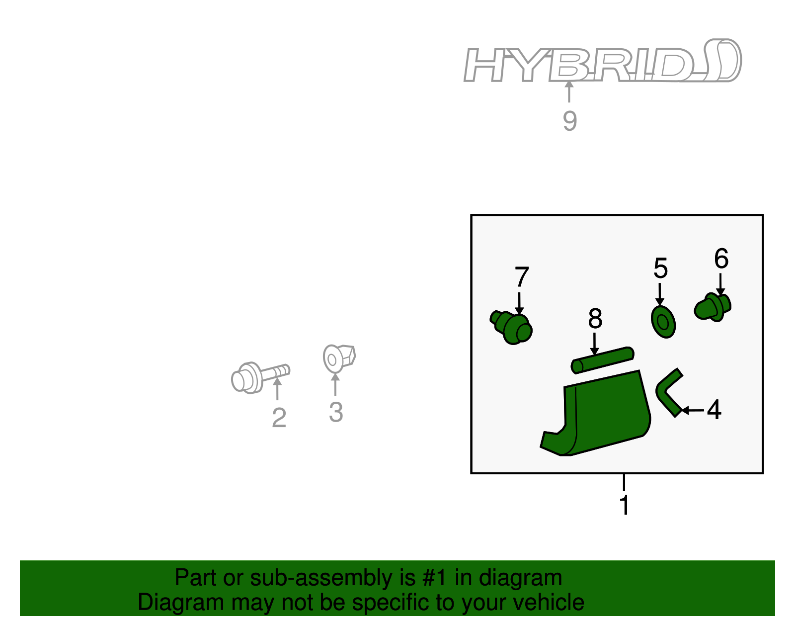 2011-2013 Toyota Highlander Fender Molding 75601-48050-B1 | Sparks Parts