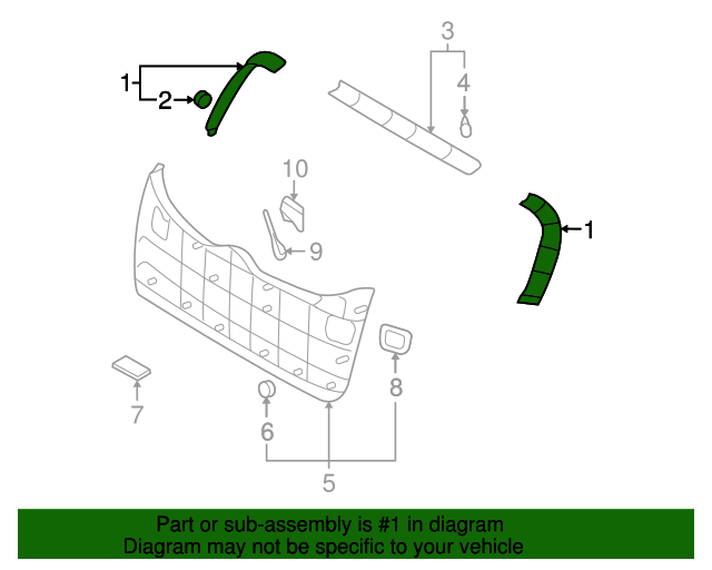 81740-2B000-HZ - Liftgate Trim 2010-2012 Hyundai Santa Fe | AutoNation ...