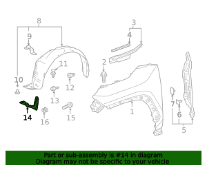 53895-0R081 - 2019-2024 Toyota RAV4 - Splash Shield | Toyota Parts ...