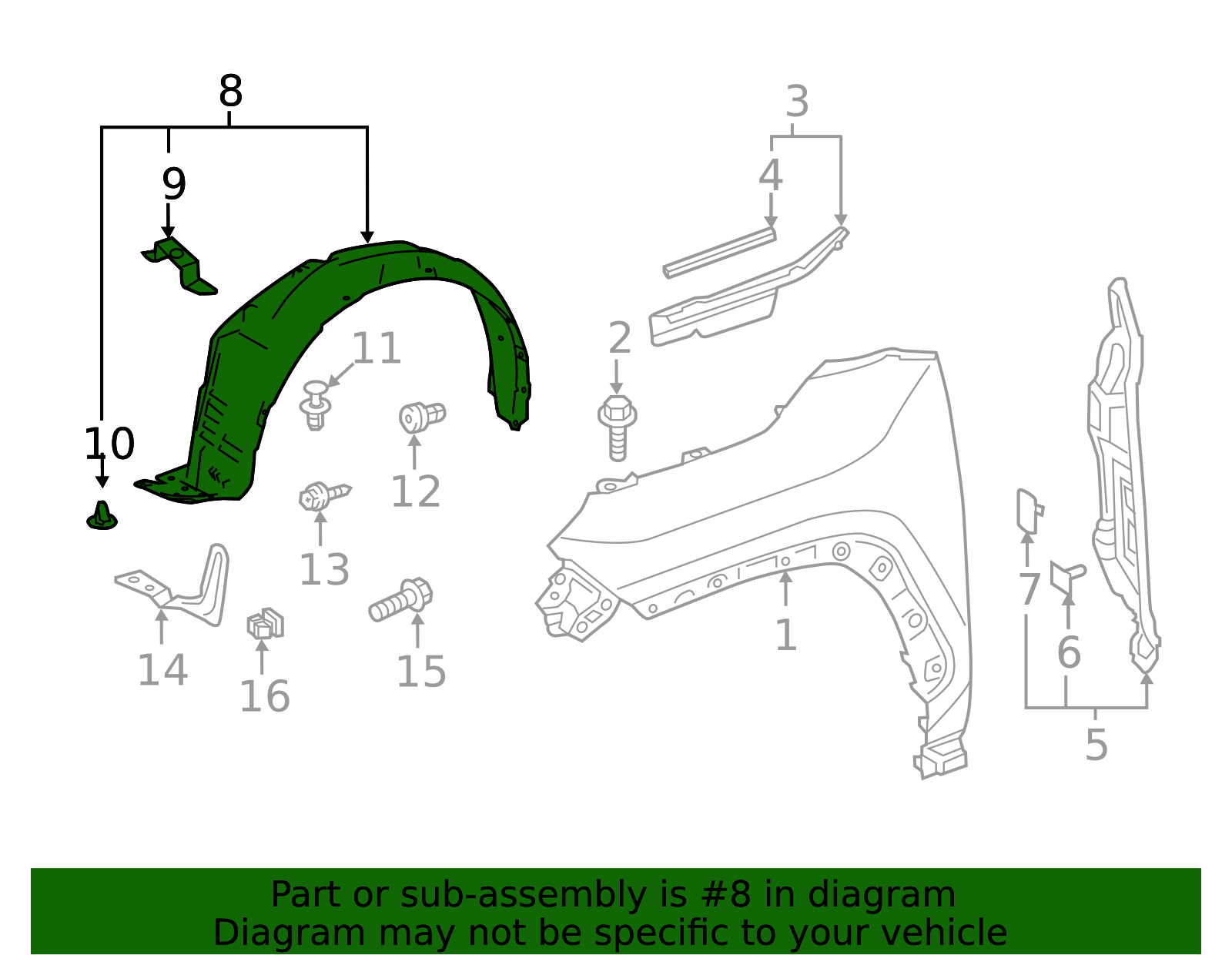 2019-2024 Toyota RAV4 Fender Liner - DRIVERS SIDE 53876-0R080 | Toyota ...