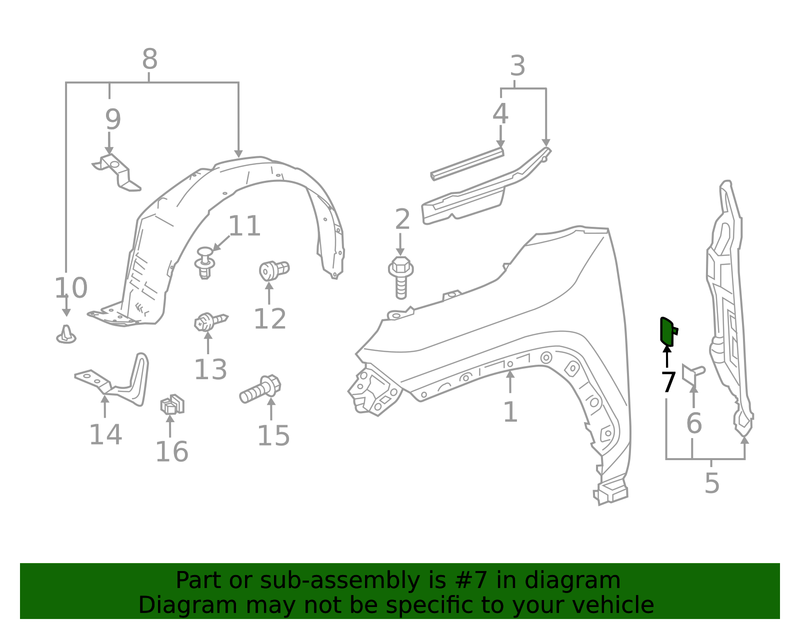 2014-2025 Toyota Rear Seal Lower Clip 53857-12010 | Toyota Parts Center