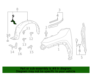 2019-2021 Toyota Fender Liner Bracket 53878-0R010 | OEM Parts Online