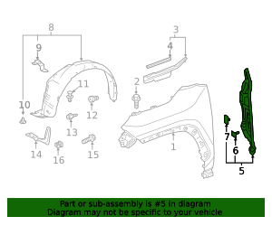 53827-0R050 - Fender Insulator - 2019-2023 Toyota | OEM Genuine Toyota ...