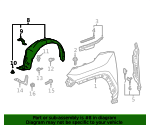 OEM 2019-2024 Toyota RAV4 Fender Liner Part # 53876-0R080 | Modern ...