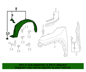 OEM 2019-2024 Toyota RAV4 Fender Liner Part # 53876-0R080 | Modern ...