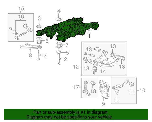 2010-2016 Cadillac SRX F Cradle 22792208 | TascaParts.com