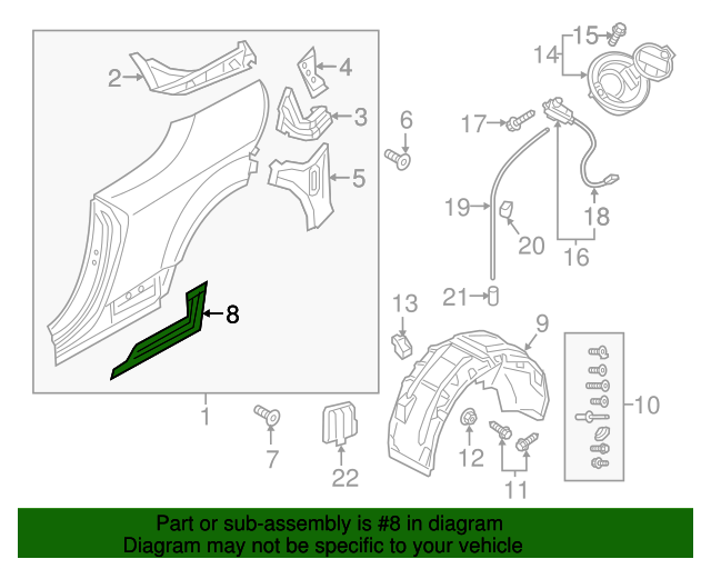 8S7-809-383 - Lower Panel 2016-2023 Audi TT Quattro | Audi OEM Parts