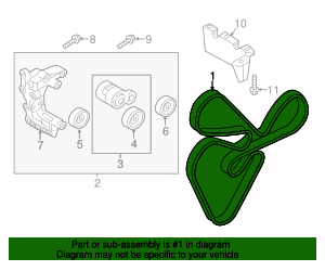 2011-2016 Hyundai Serpentine Belt 25212-2G760 | OEM Parts Quick