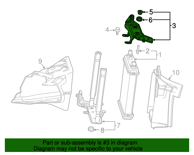 2016-2024 GM Passenger Side Charge Air Cooler Bracket 84399883 GM ...