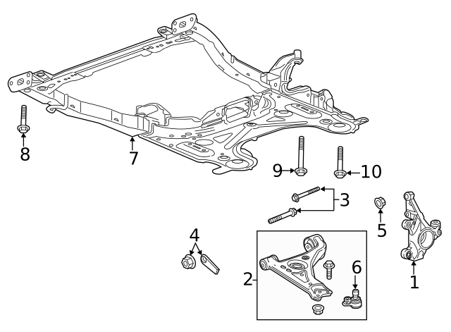2016-2022 GM Drivetrain and Front Suspension Cradle 42454892 ...