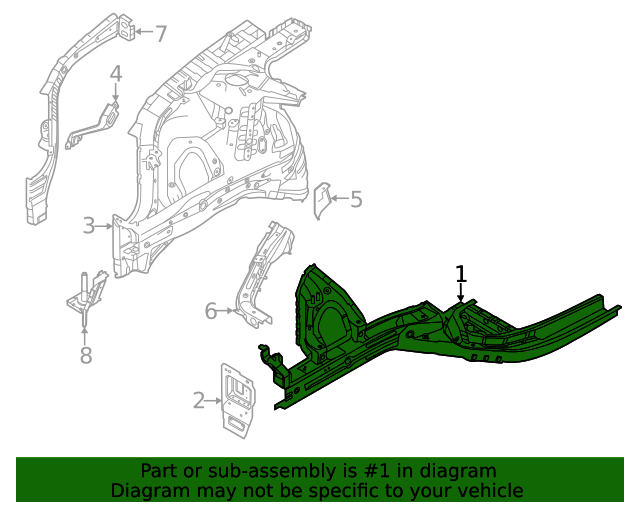 2020-2022 Hyundai Sonata Rail Assembly 64602-L0000 | HyundaiParts.Online