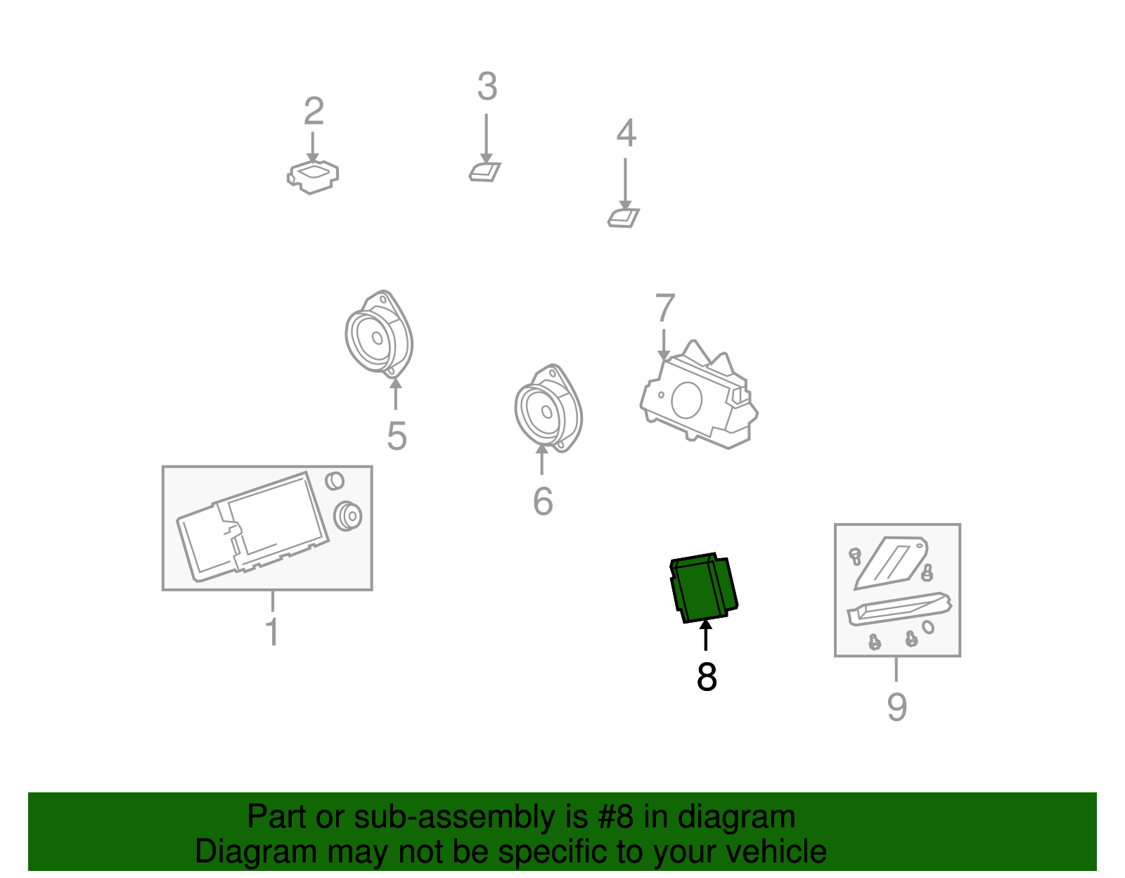 20838489 - Radio Speaker Amplifier Assembly with Bracket 2008-2015 GM ...
