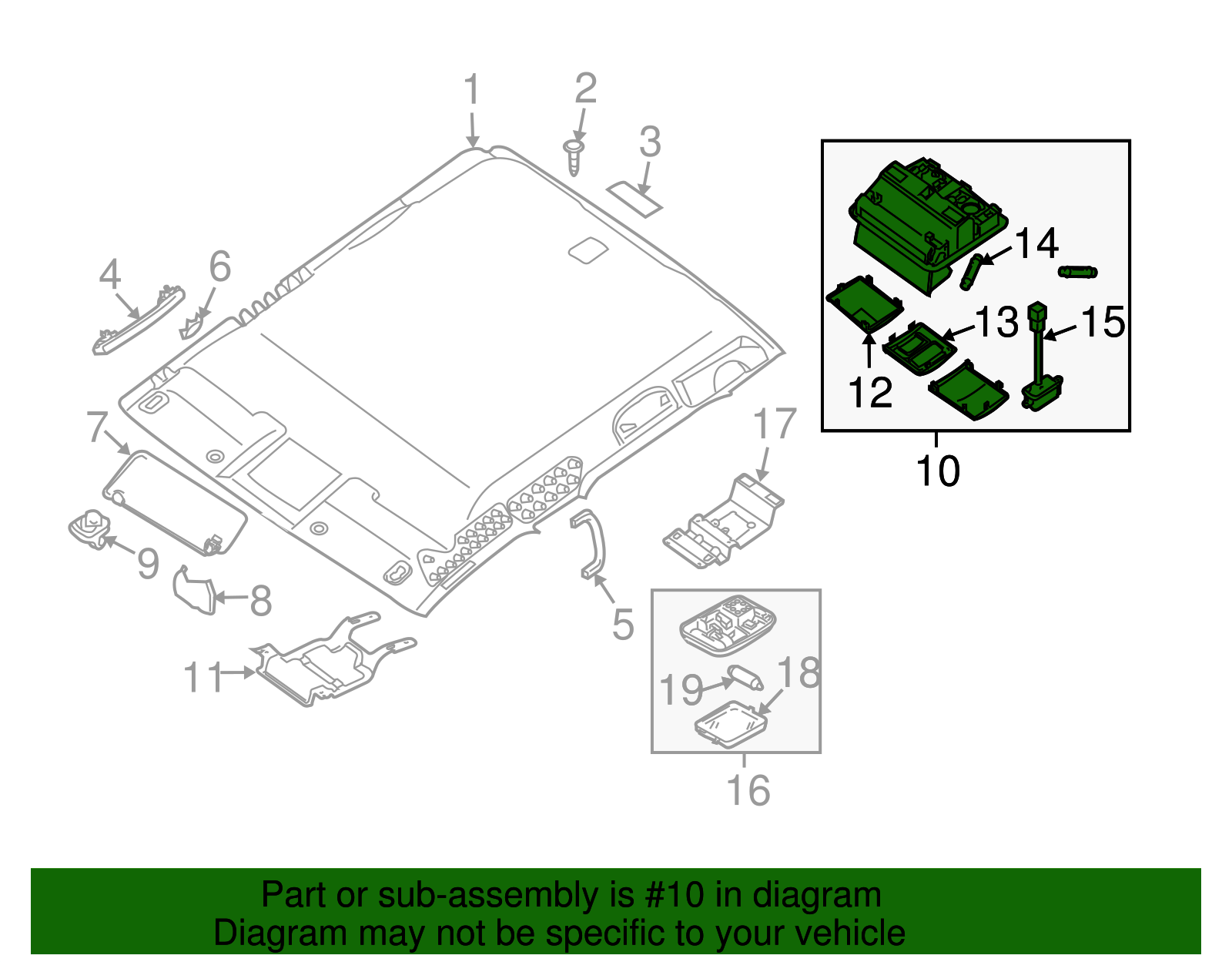 2020-2021 Nissan Frontier Map Lamp Assembly 26430-9BP1B | Bill Kay ...