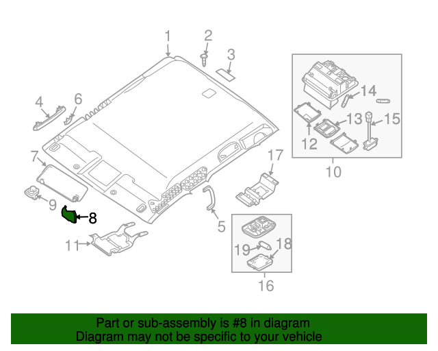 96420-9BF0A - Sun-Visor Cover - 2013-2021 Nissan Frontier | Nissan OEM ...