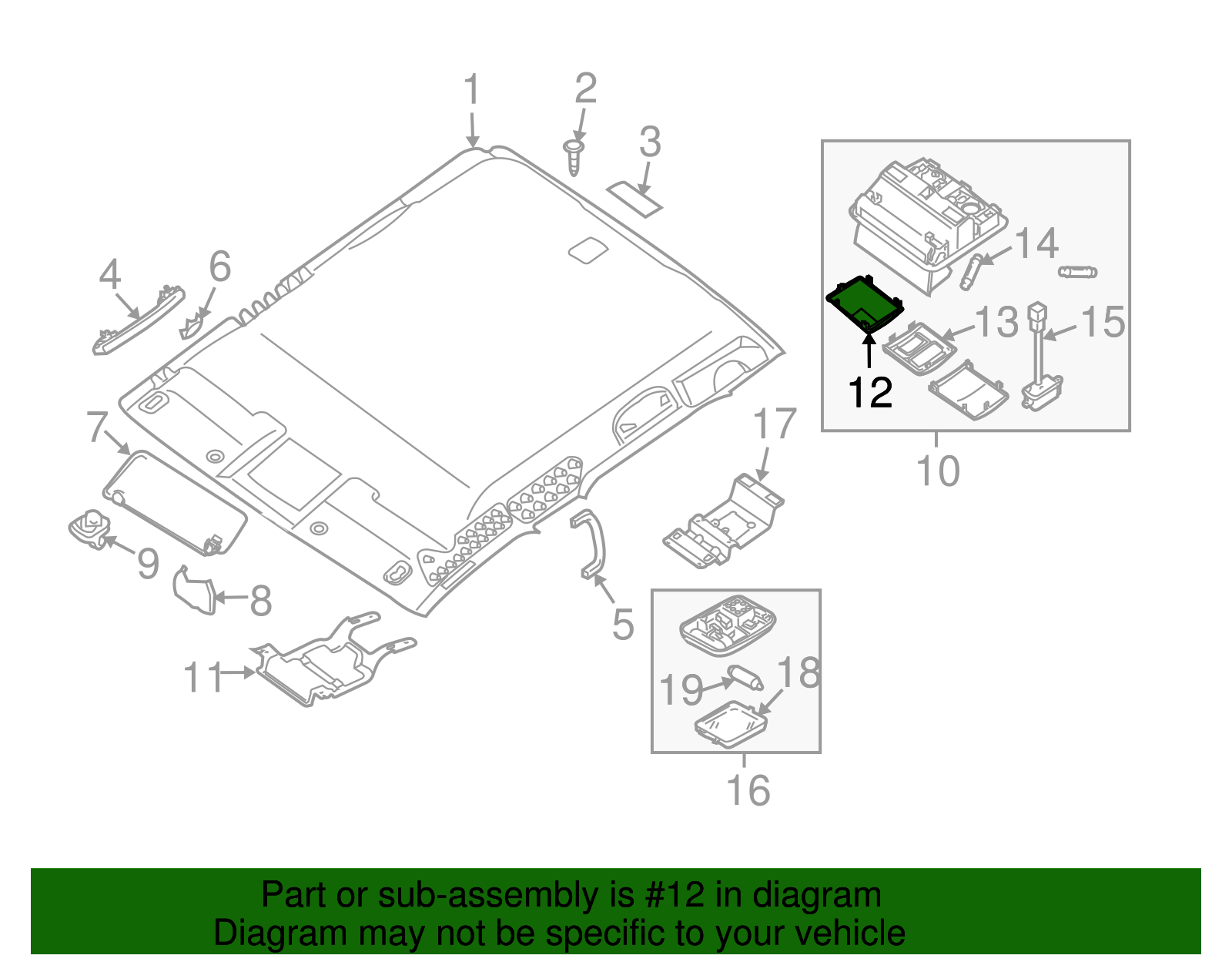 26432-EA000 - 2005-2021 Nissan - Map Lamp Lens | Anicra Nissan Parts