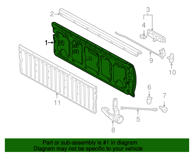 OEM 2005-2015 Toyota Tacoma Tailgate (Rear) Part # 65701-04013 | Modern ...
