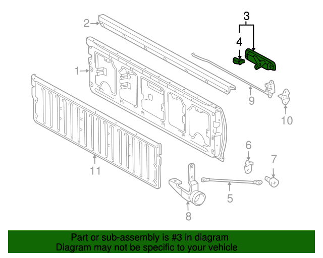 69090-04020 - Handle - 2009-2015 Toyota Tacoma | OEM Genuine Toyota Parts